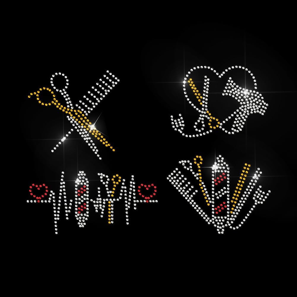 1sheet Hairdressing Tool Patterns Rhinestone Iron on Hotfix Transfer ...