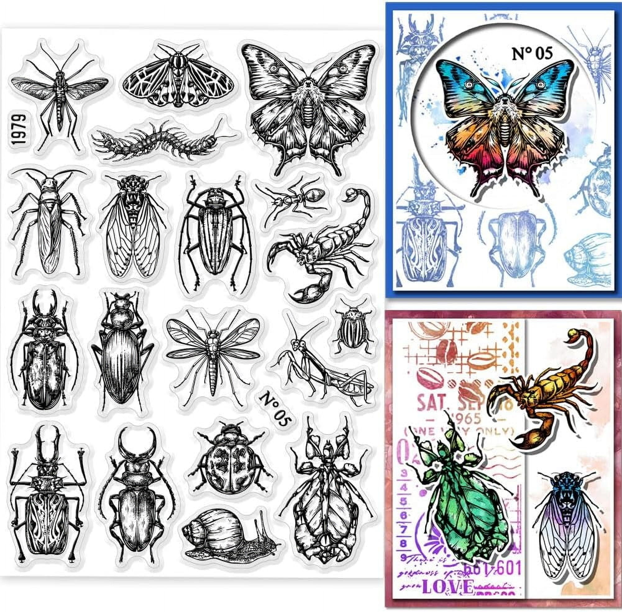 1sheet Insects Clear Stamps for DIY Scrapbooking Butterflies Dragonfly ...