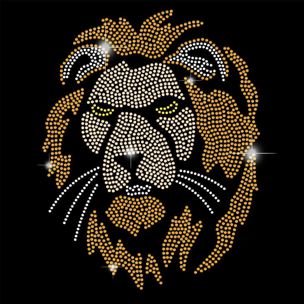 1sheet Lion Bling Iron on Rhinestone Lion Head Rhinestone Iron on ...