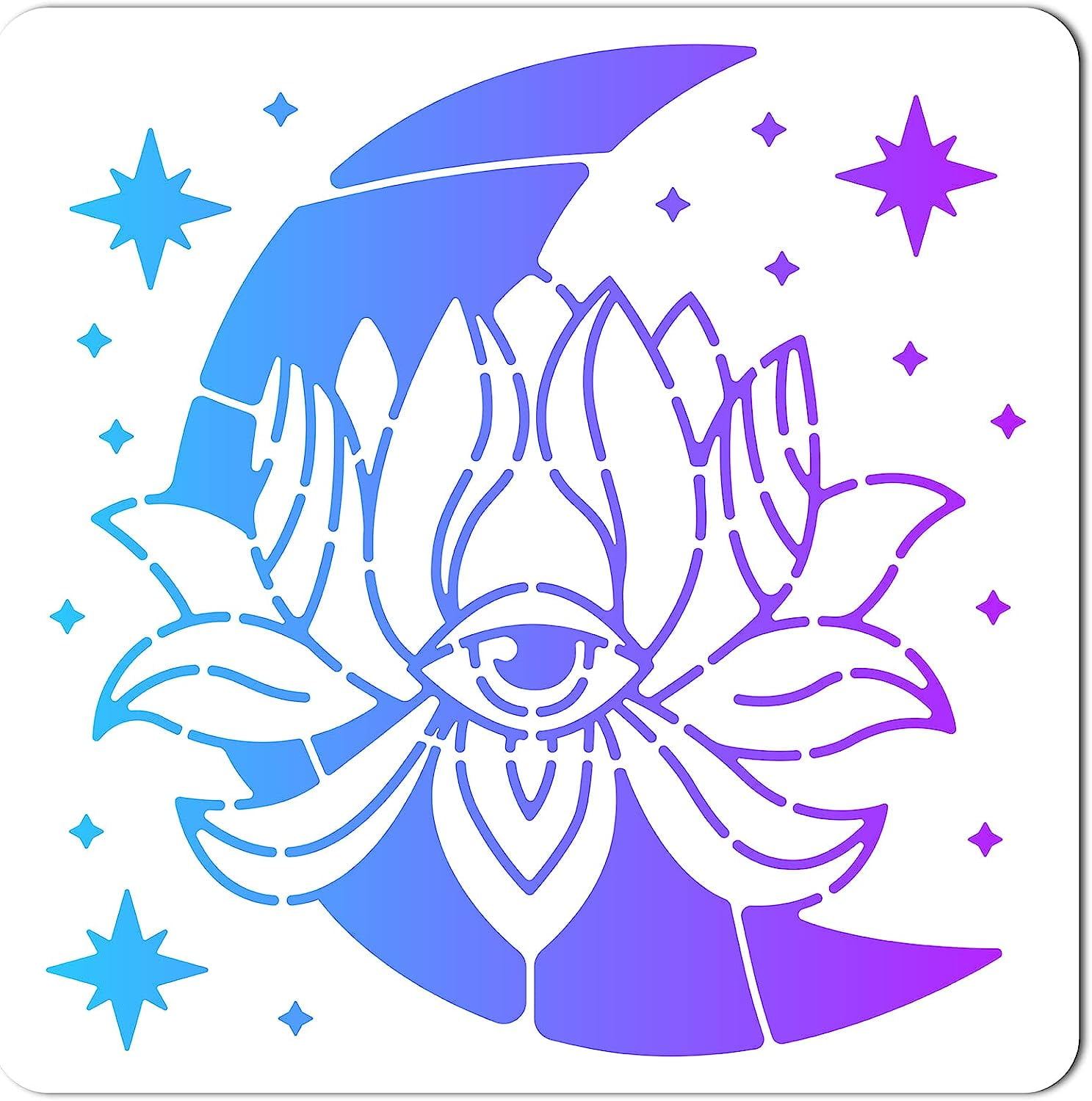 1sheet Lotus Flower Templates Moon Drawing Painting Stencils Large ...