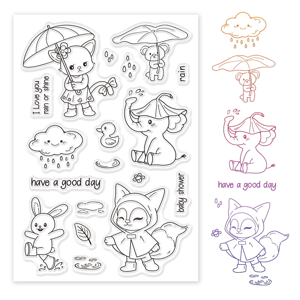 1sheet PVC Plastic Stamps DIY Scrapbooking Photo Album Decorative Cards ...