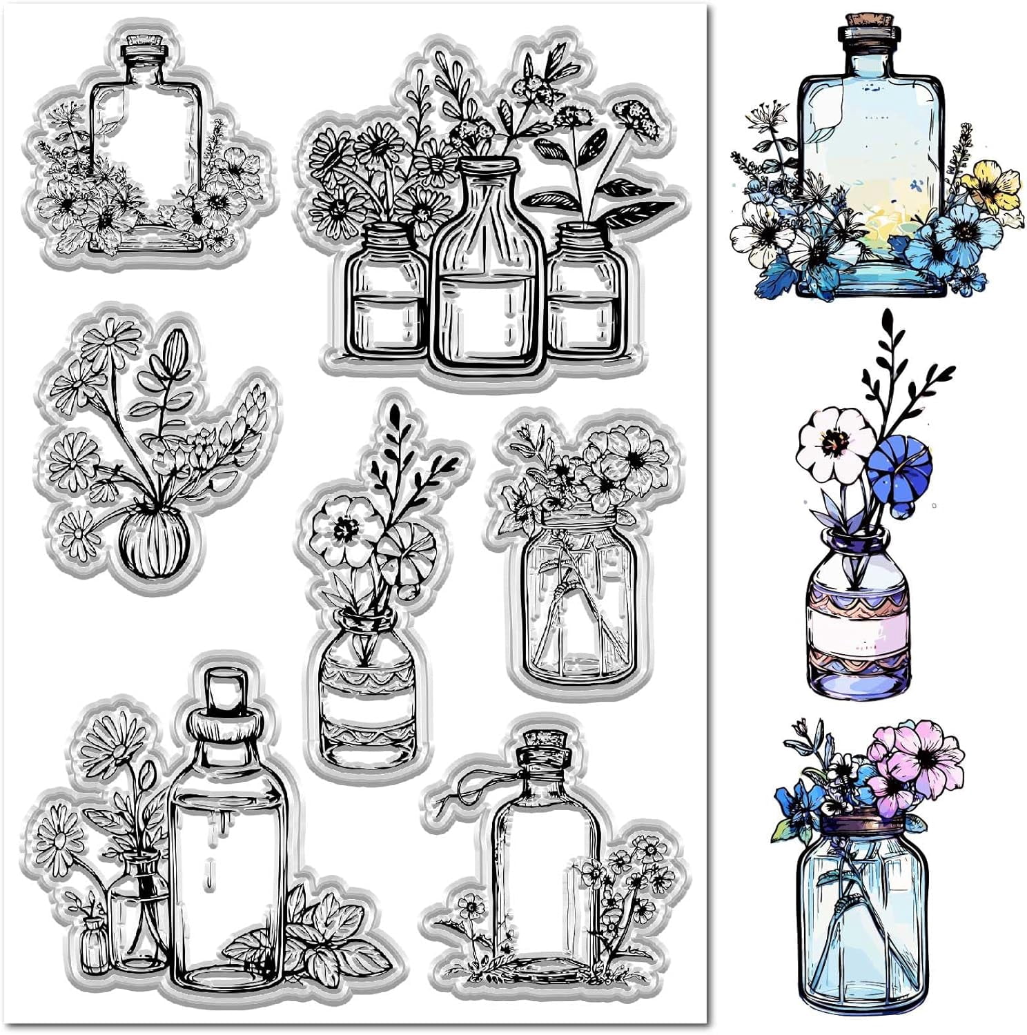 1sheet Plants Clear Stamps Plant Stampers Silicone Rubber Reusable ...