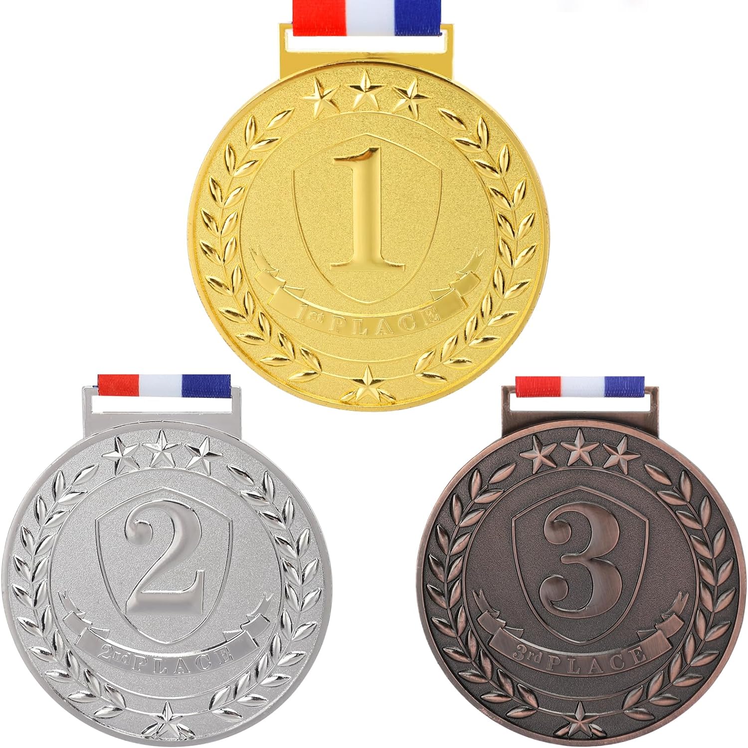 1st, 2nd, 3rd Award Medals - 3 Inches Olympic Style Winner Medals Gold ...