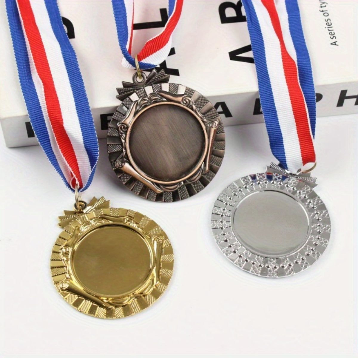 Olympic Medals 1st 2nd 3rd Place Award Medals - Gold Silver Bronze Set With Neck Ribbons, 3 ...