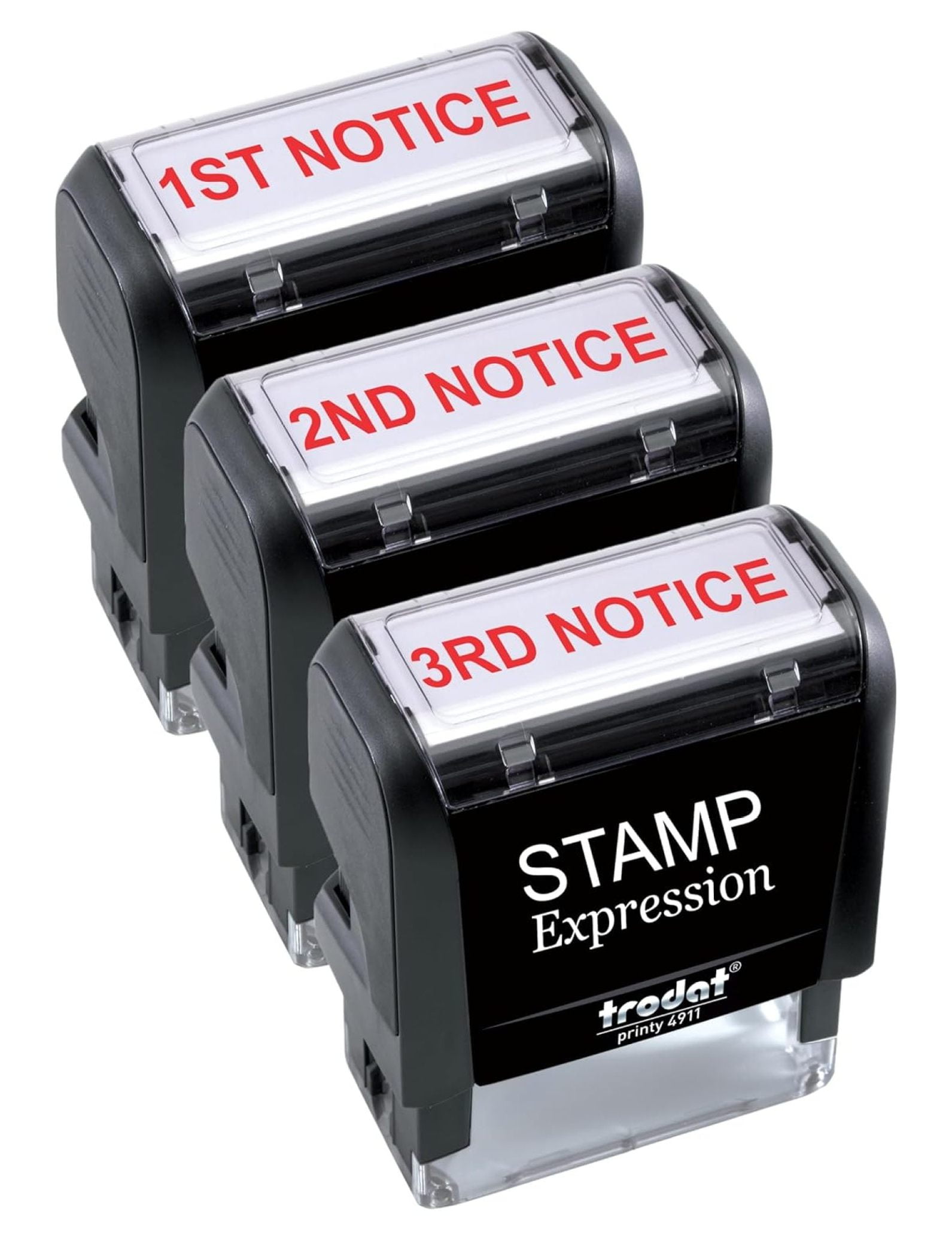 1st,2nd,3rd Notice (Set of 3) Office Self Inking Rubber Stamp - Red (A ...