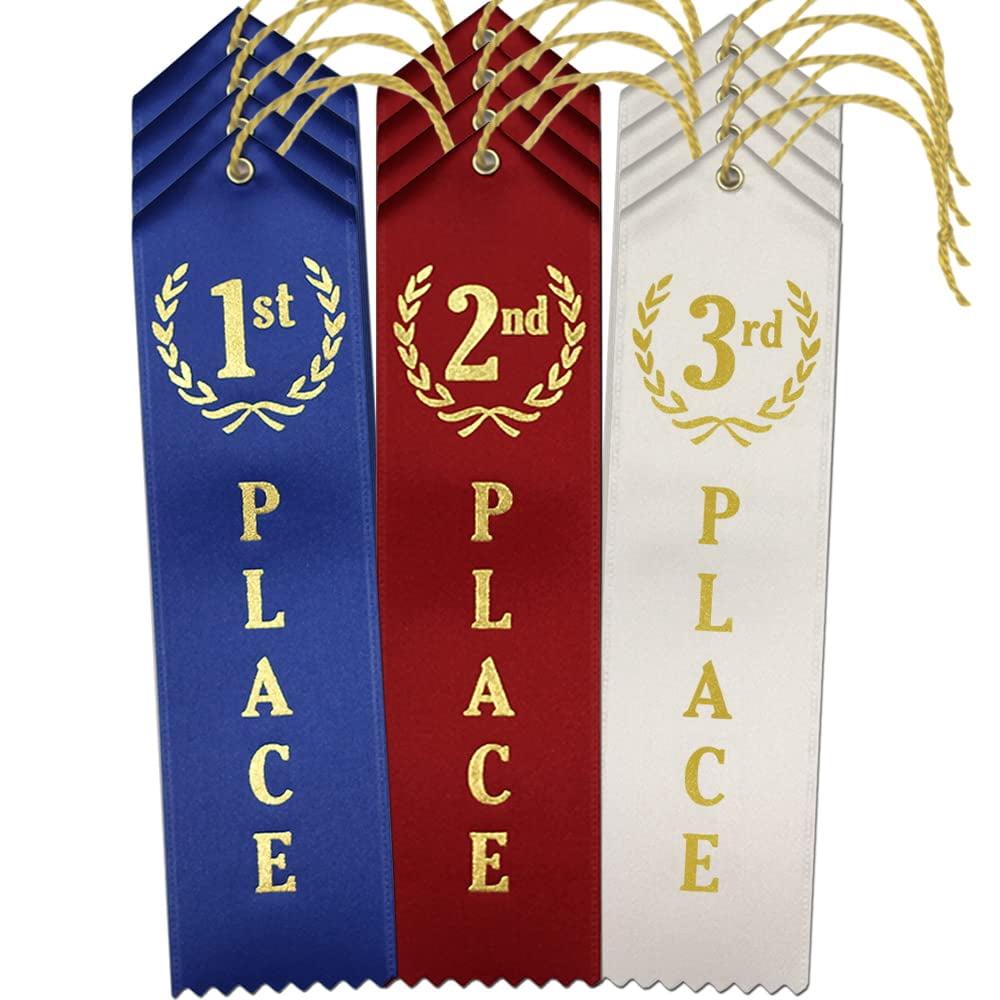 1st 2nd 3rd Place Award Ribbons Set of 300, 100 Each Placement with ...