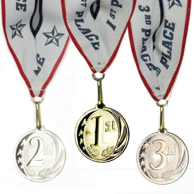 1st 2nd 3rd Place MidNite Star Award Medals - 3 Piece Set (Gold, Silver ...