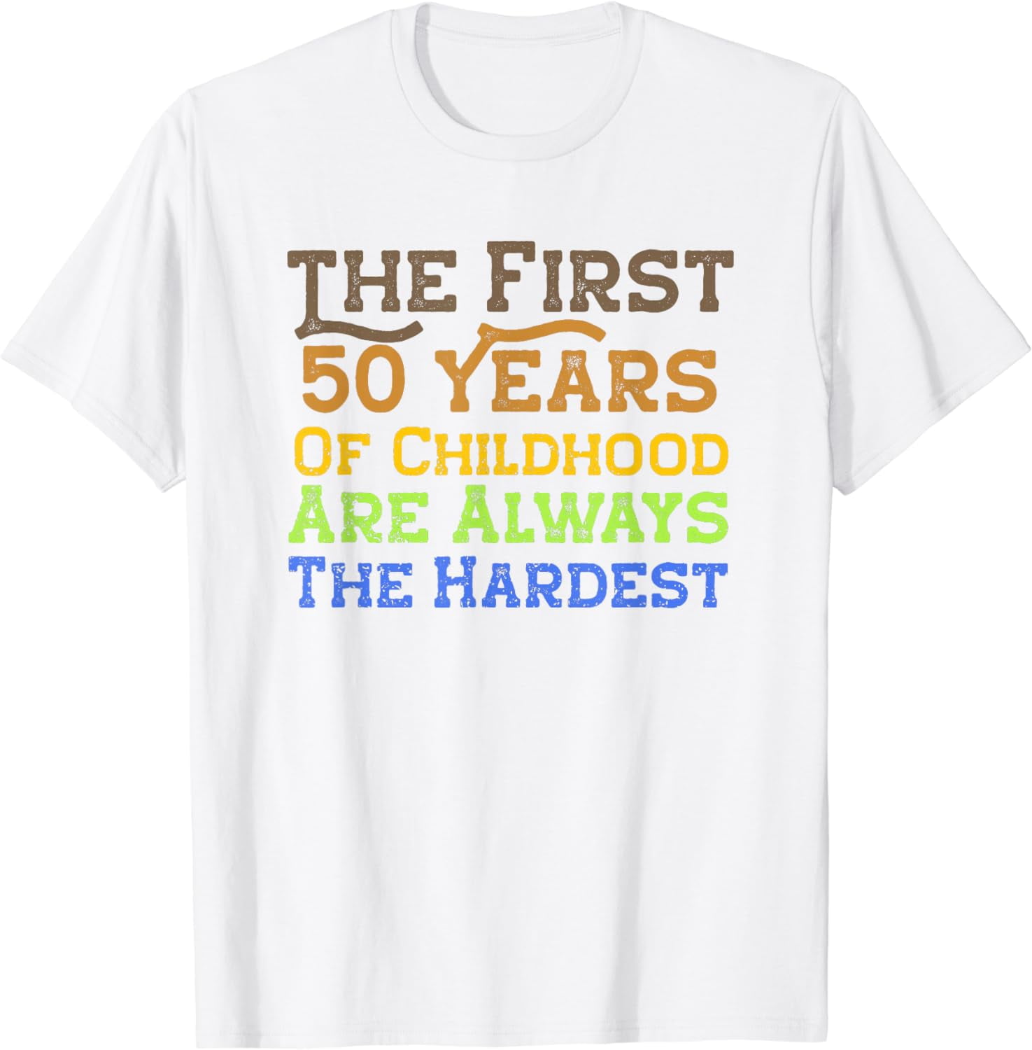1st 50 Years Of Childhood - Hardest Years - 50th Birthday T-Shirt ...