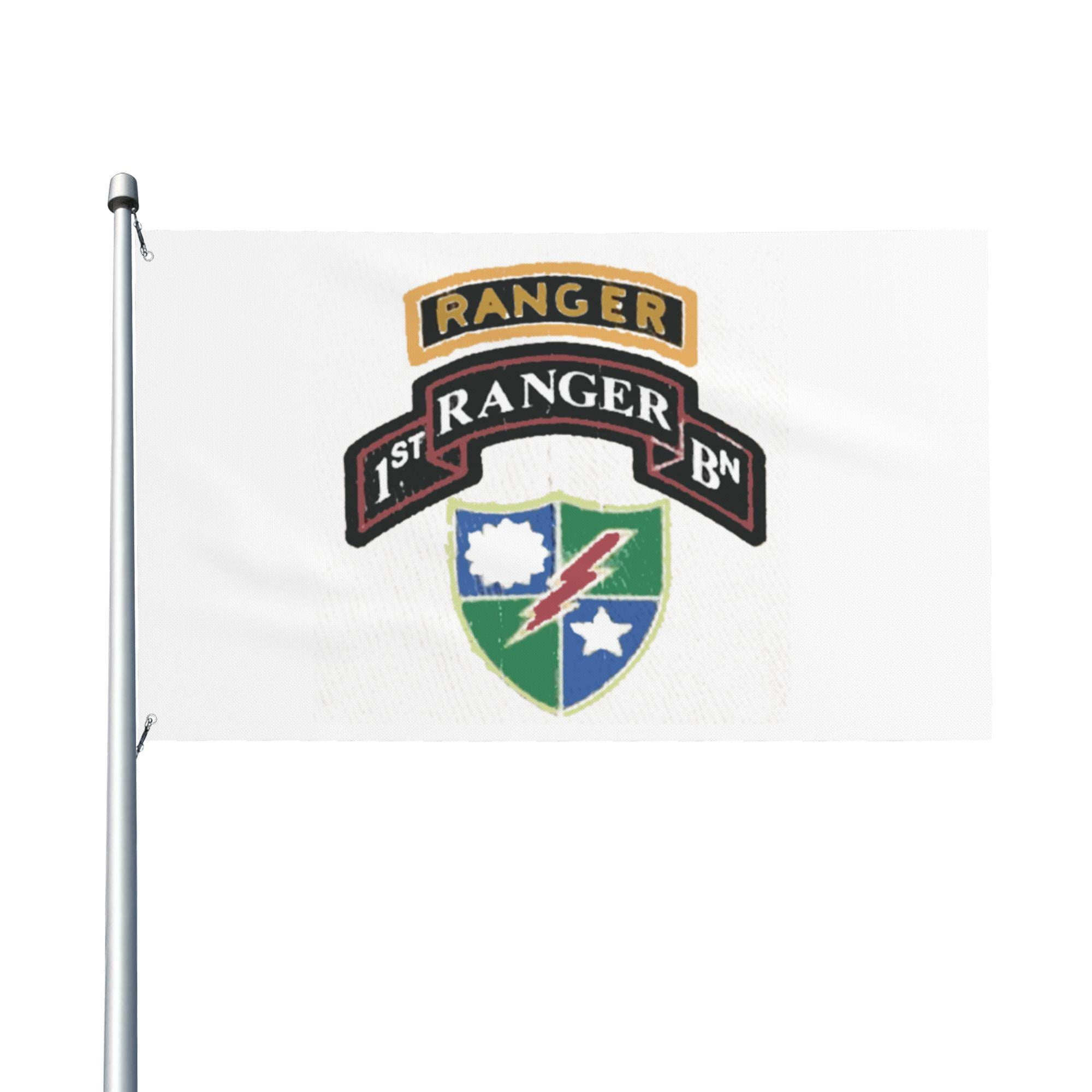 1st Battalion 75th Ranger Regiment with Ranger Flag Home Garden Flag ...