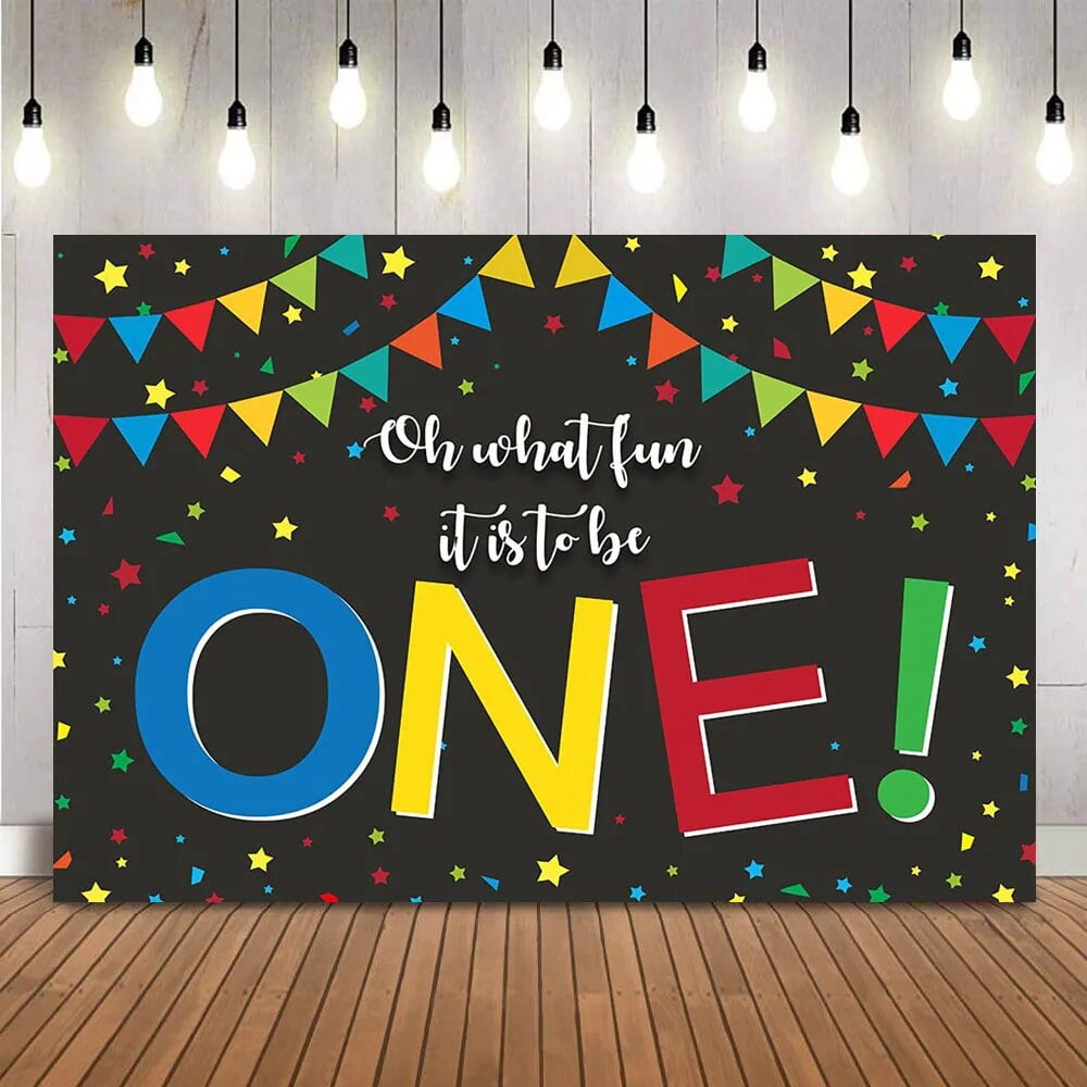 1st Birthday Backdrop Colorful Star and Flag Newborn Children Kids ...