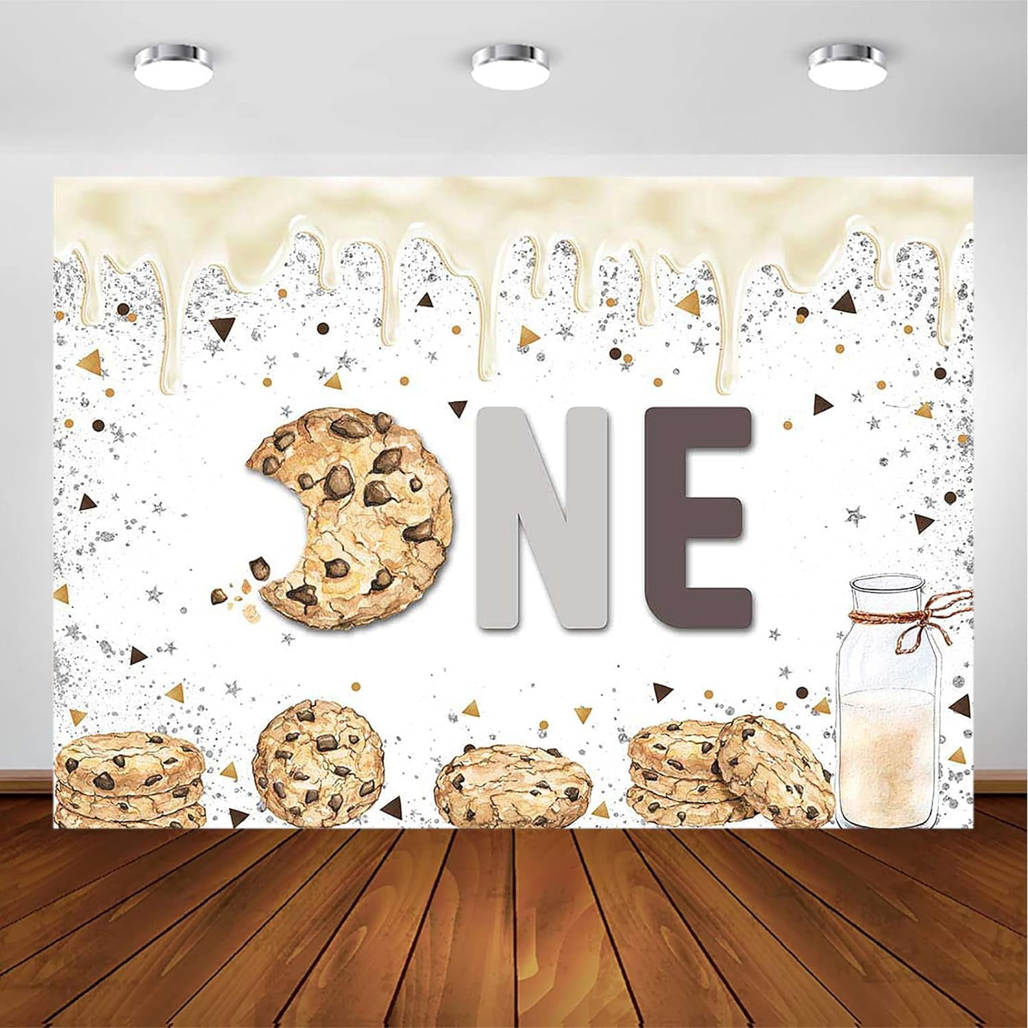 1st Birthday Backdrop Cookies and Milk 1st Birthday Party Sweet One ...