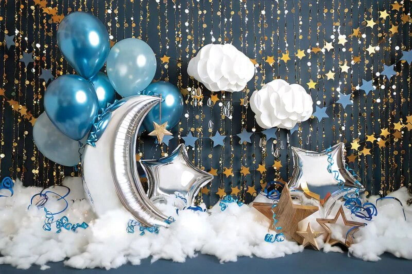 1st Birthday Background For Photography Balloons Ice Cream Cart Family ...