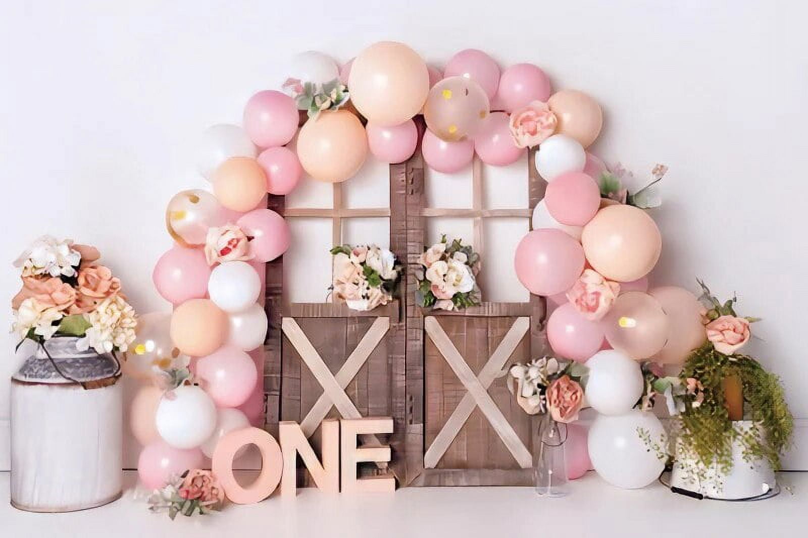 1st Birthday Background For Photography Balloons Ice Cream Cart Family ...