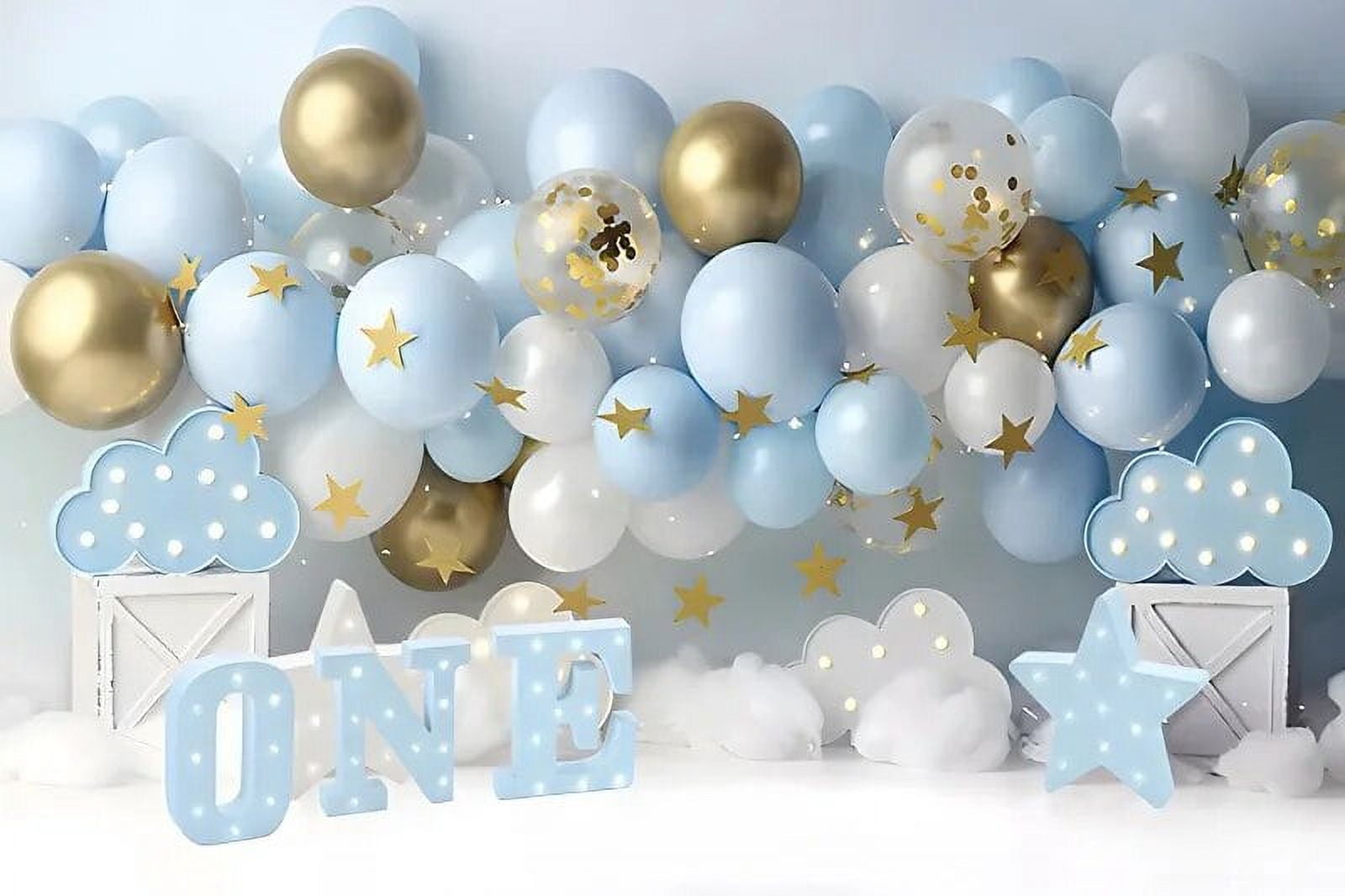 1st Birthday Background For Photography Balloons Ice Cream Cart Family ...