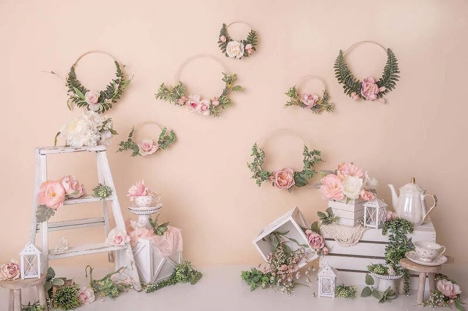 1st Birthday Background For Photography Balloons Ice Cream Cart Family ...