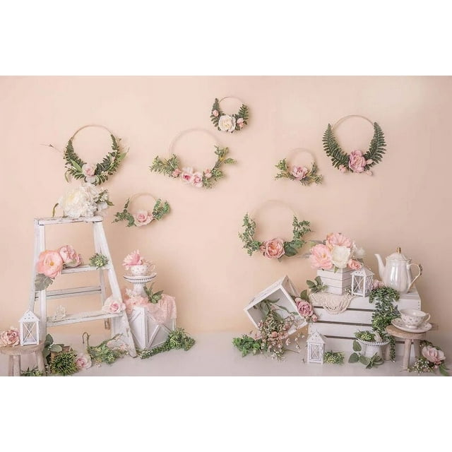 1st Birthday Background For Photography Balloons Ice Cream Cart Family ...