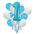 1st Birthday Blue Balloon Bouquet, Party Decor, Birthday, 26 Pieces ...