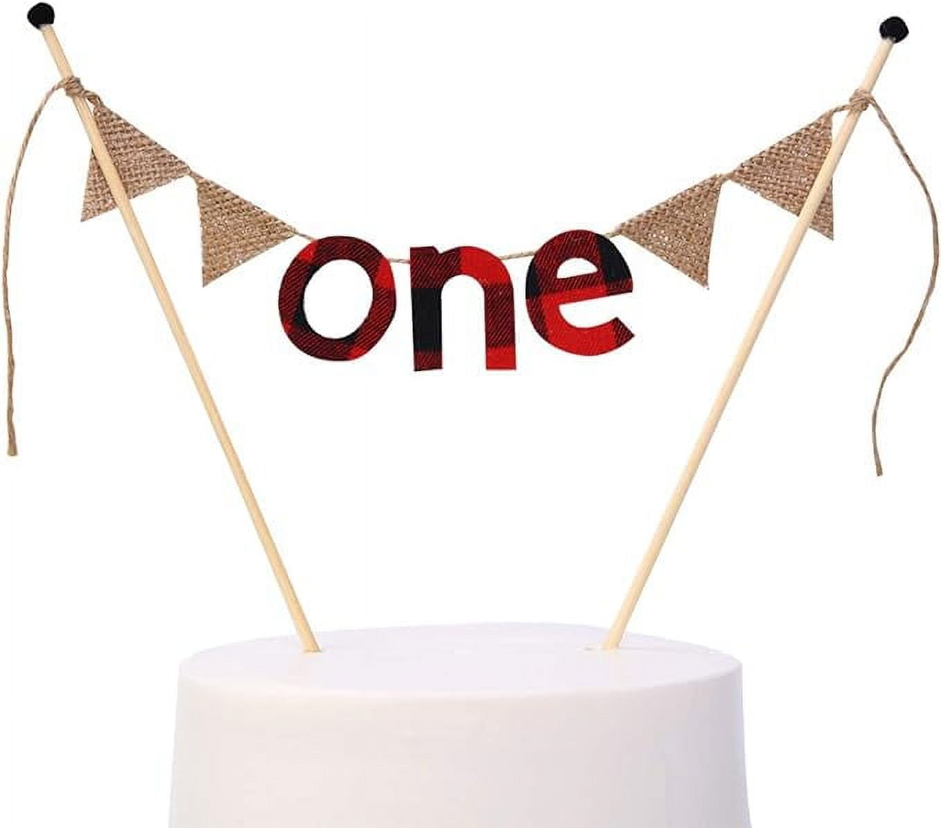 1st Birthday Cake Topper For Lumberjack - Cake Topper Banner For 1st ...