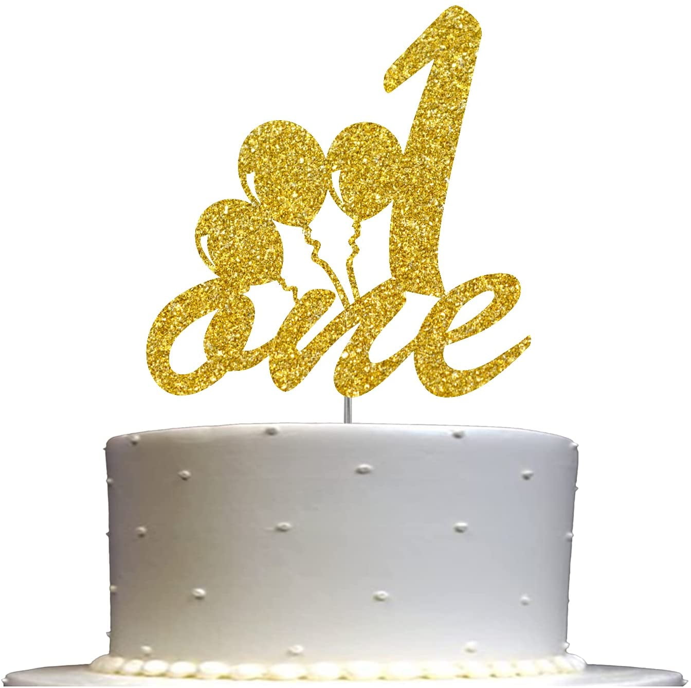 1st Birthday Cake Topper Gold Glitter, Number One Children Birthday ...