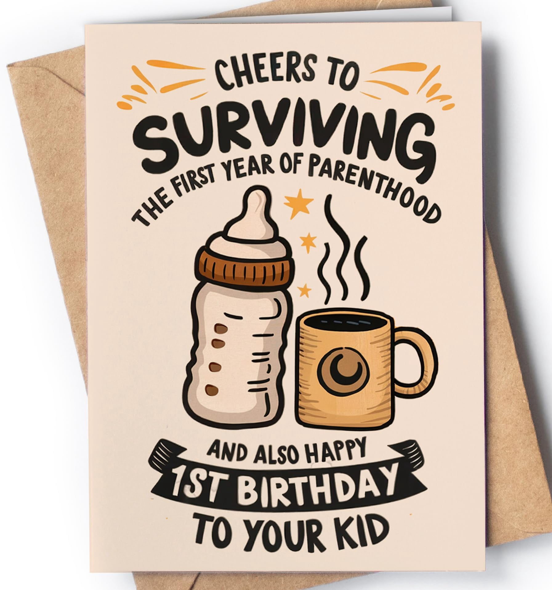 1st Birthday Card - Happy First SMRBirthday for Boy, Girl - Cute One ...