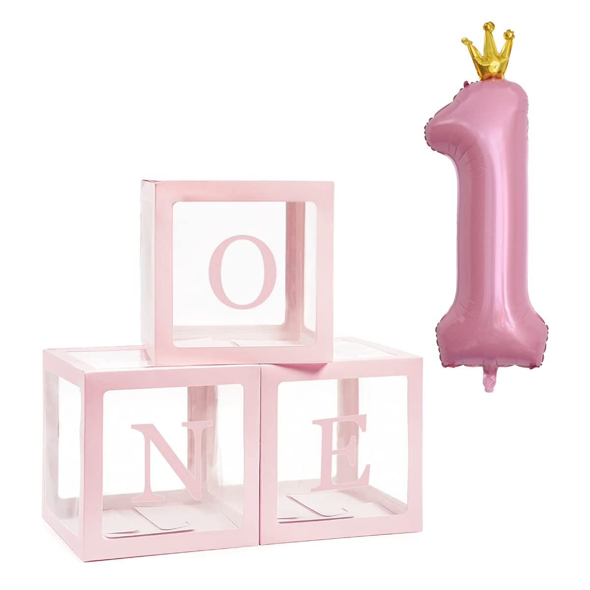 1st Birthday Decorations Large CM31 40 inch Crown 1 Balloon and 3PSC ...