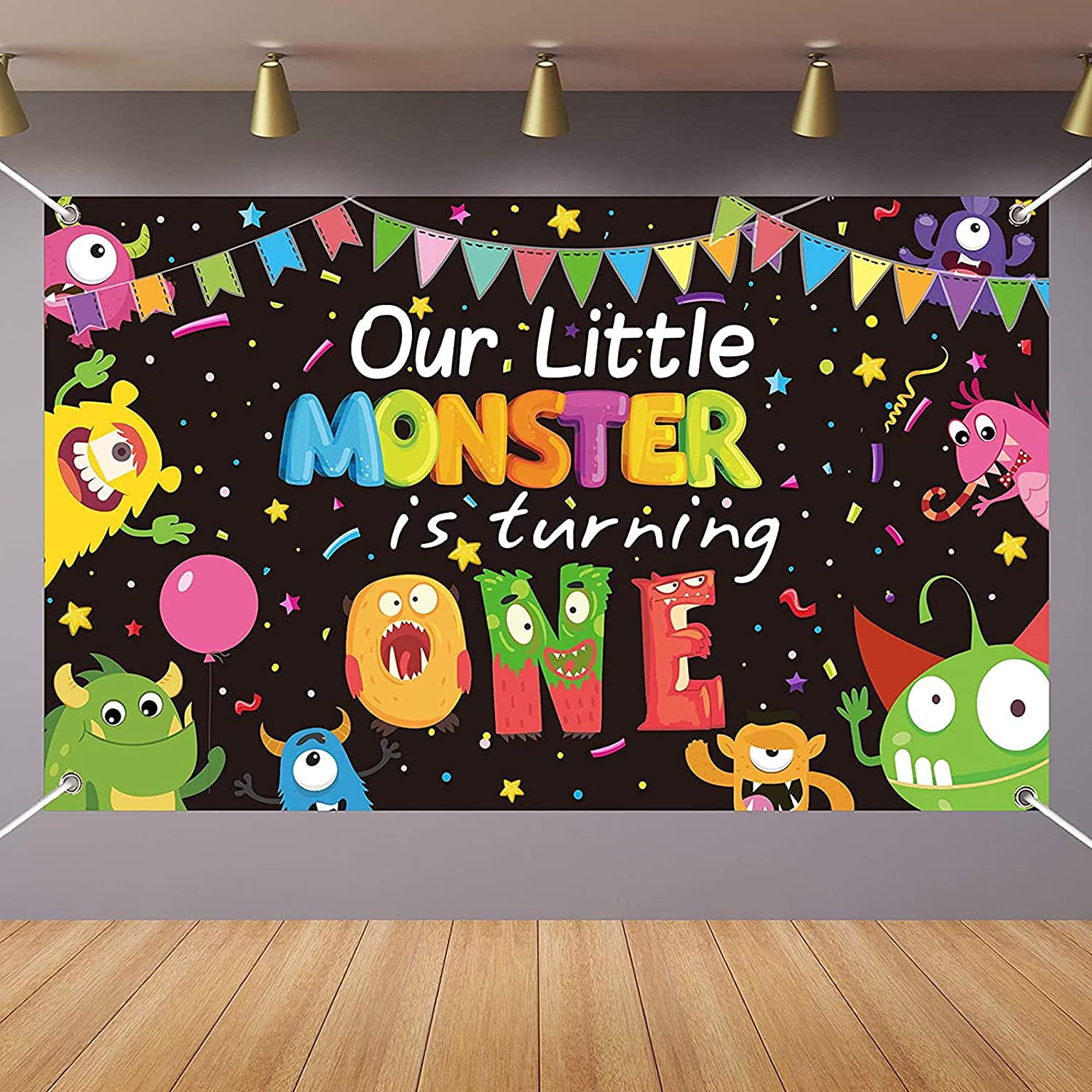 1st Birthday Monster Party Decoration Photography Backdrop Boys Girls ...