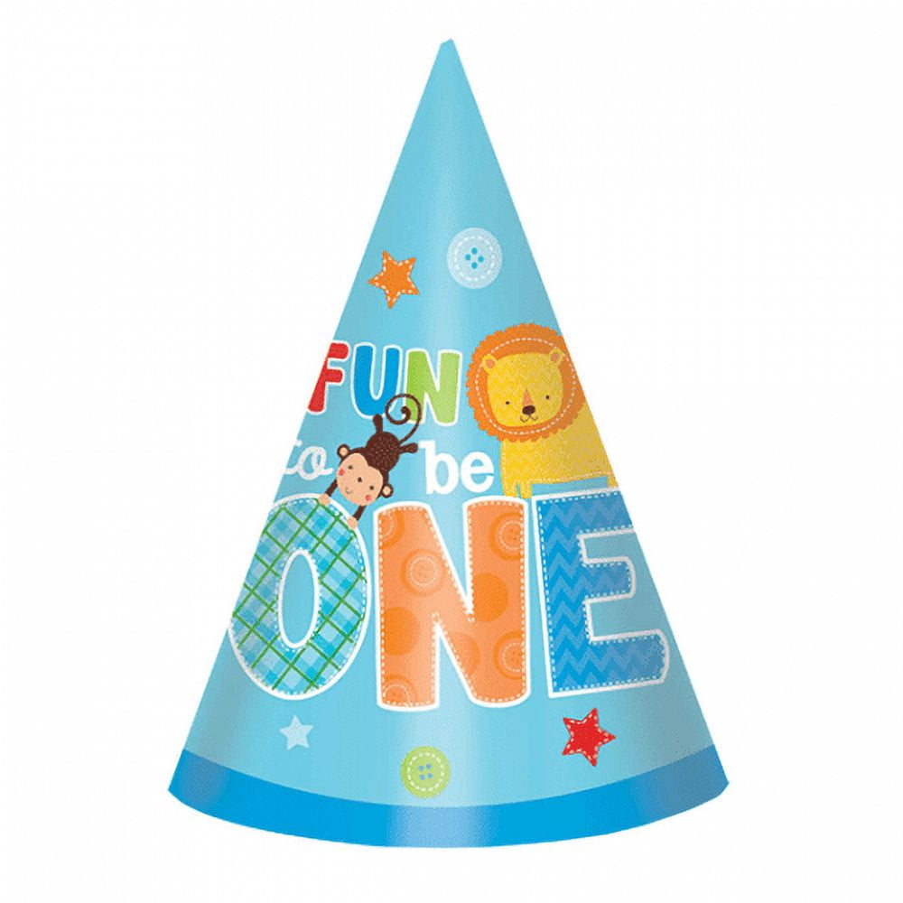 1st Birthday 'One Wild Boy' Cone Hats (8ct) - Walmart.com