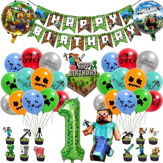 1st Birthday Party Decorations Kit, 40 Inch Number 1 Foil Balloon, 32 ...
