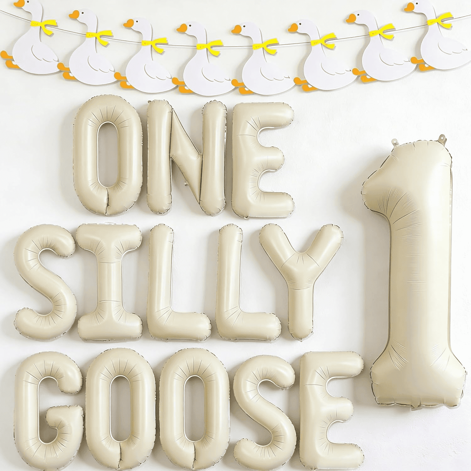 1st Birthday Party Decorations Set - 'ONE SILLY GOOSE' Theme with ...
