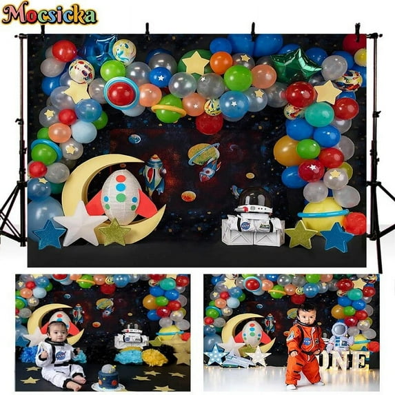 1st Birthday Party Photography Background Balloons Boy Girl Photo ...