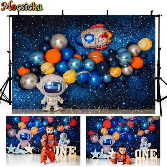 1st Birthday Party Photography Background Balloons Boy Girl Photo ...