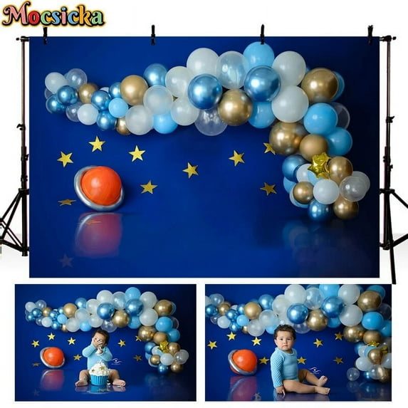 1st Birthday Party Photography Background Balloons Boy Girl Photo ...