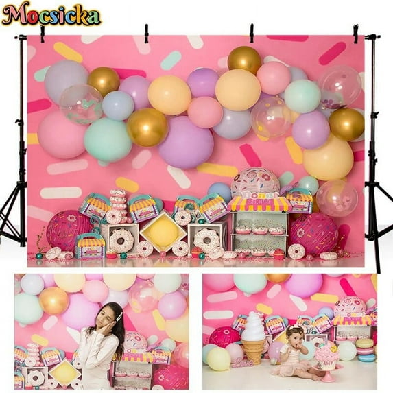 1st Birthday Party Photography Background Balloons Boy Girl Photo ...