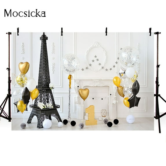 1st Birthday Photography Background Birthday Balloon Flowers Backdrop ...