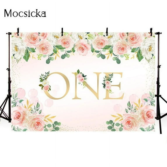 1st Birthday Photography Background Flower Butterfly Decoration Baby ...