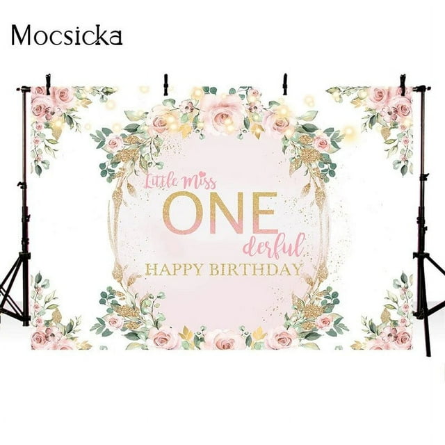 1st Birthday Photography Background Flowers Green Leaves Lighting ...