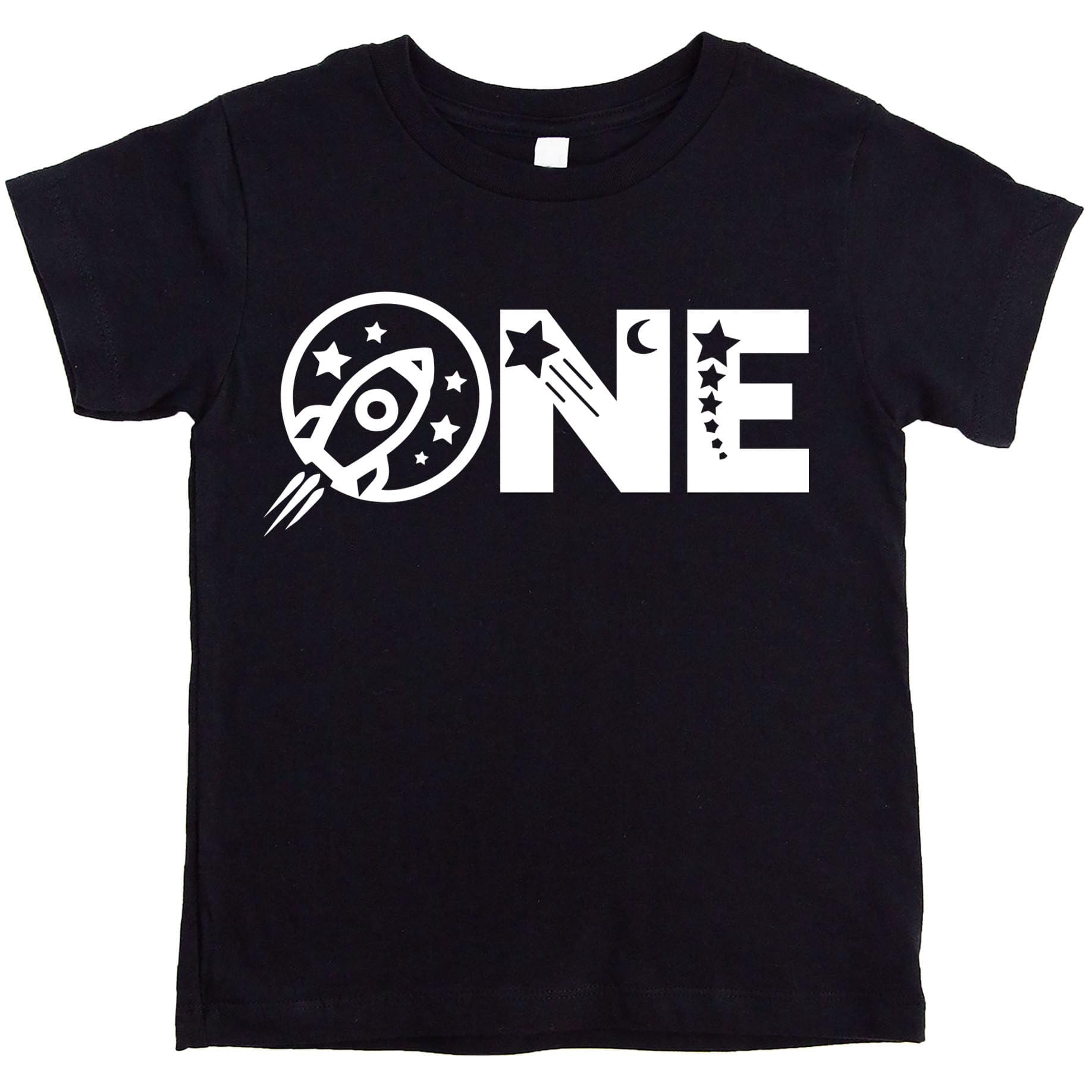 1st Birthday Spaceship Space Themed T-Shirts with Planets and Stars for ...