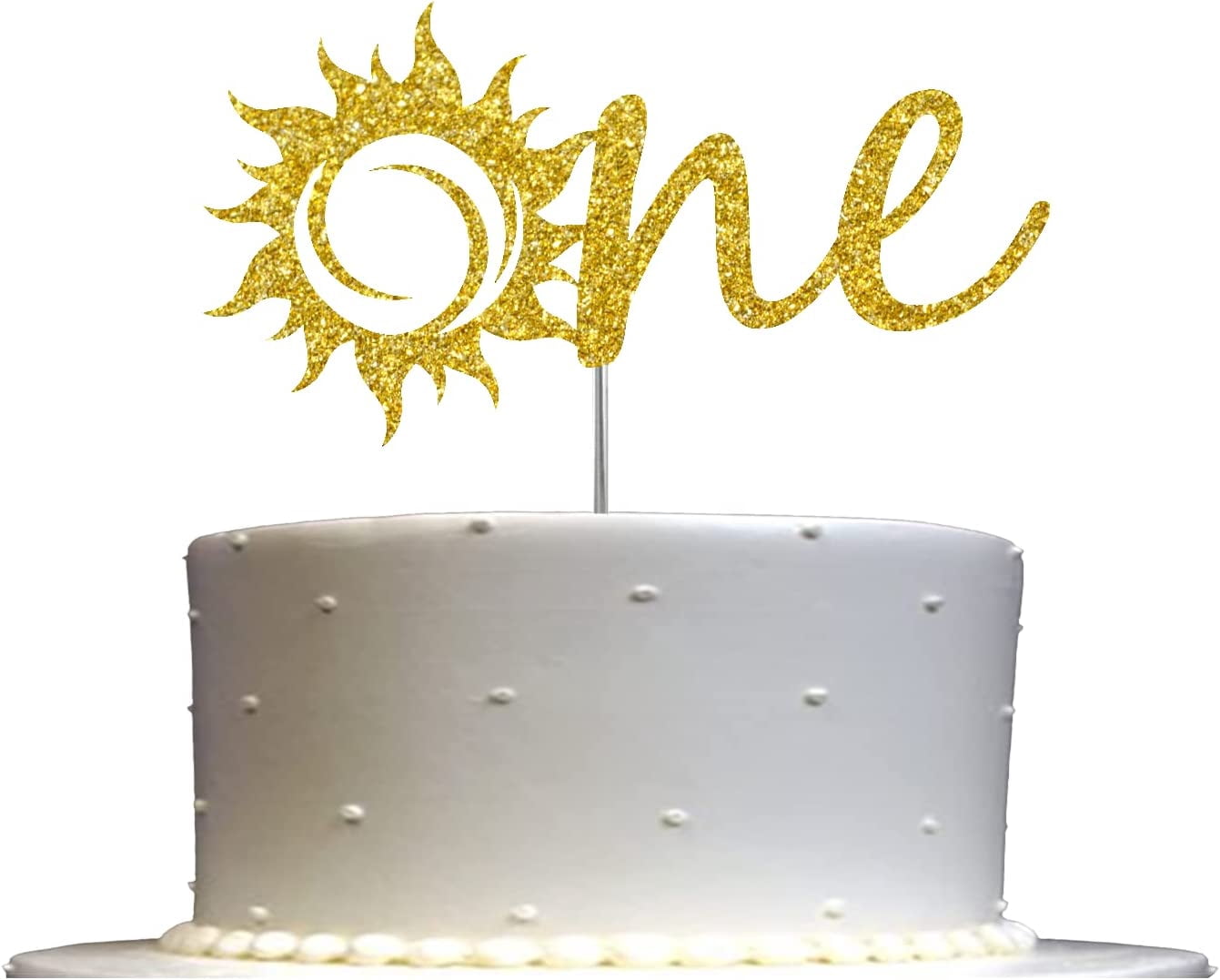 1st Birthday Sun Cake Topper Gold Glitter, Number One Sunshine Children ...
