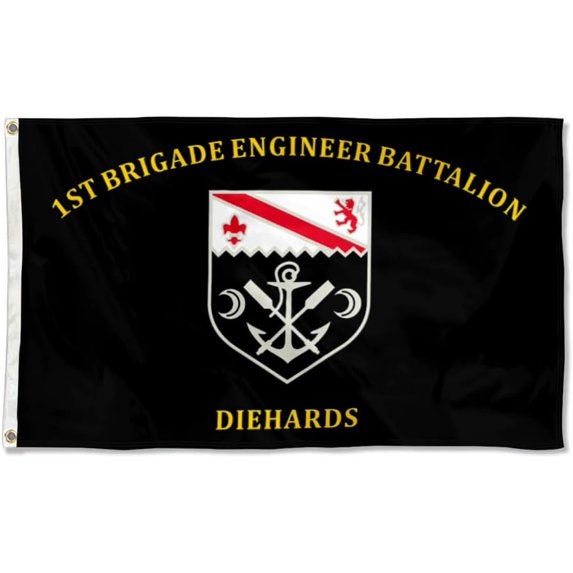 1st Brigade Engineer Battalion 1st Infantry Division flag banner with 2 ...