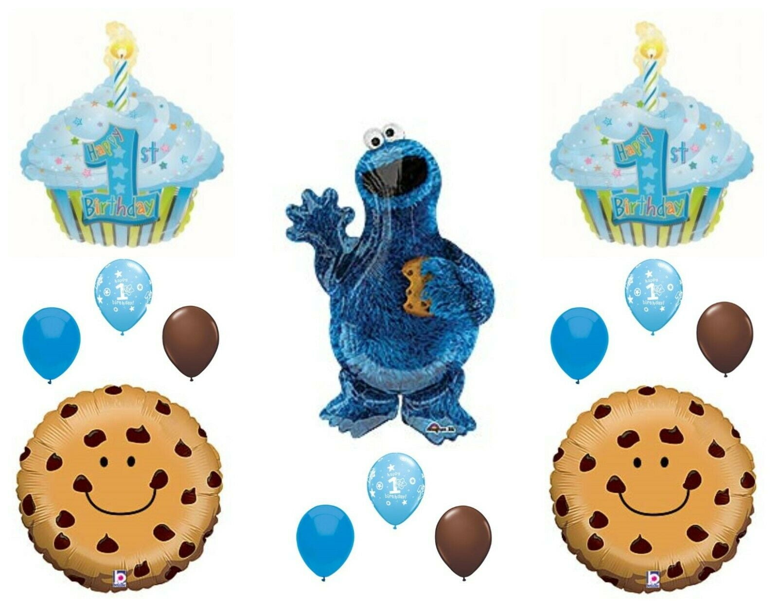 1st Cookie Monster Happy Birthday Party balloons Decoration Sesame ...