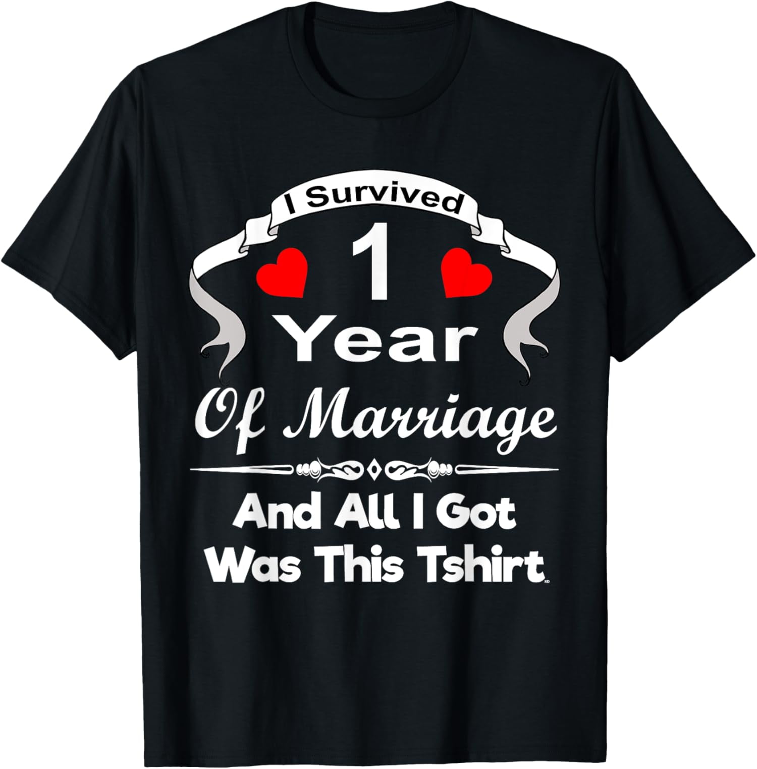 1st First Wedding Anniversary Tshirt Marriage Husband Wife - Walmart.com