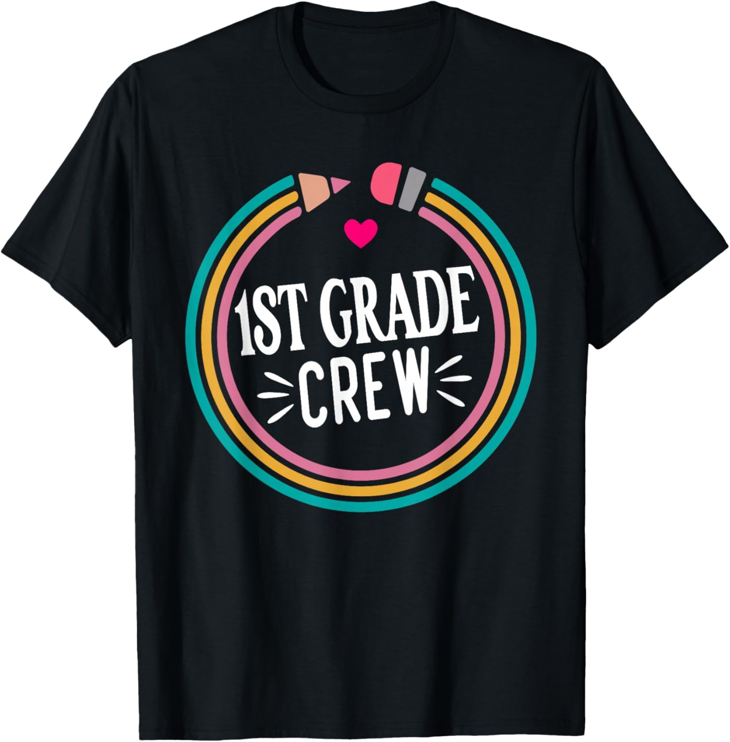 1st Grade Crew - Happy First Day of School Preschool Teacher Adult T ...