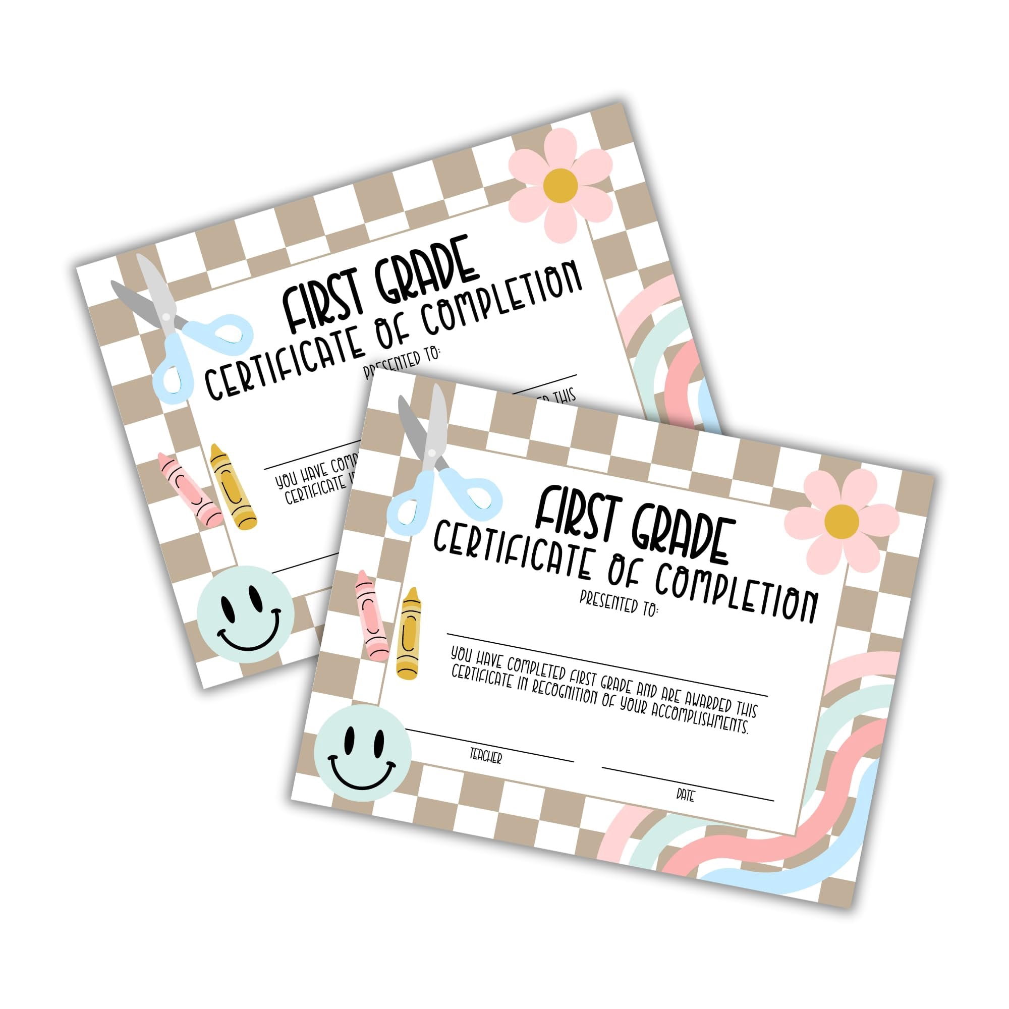 1st Grade First Graduation Certificate of Completion Award 30pk 8.5x11 ...