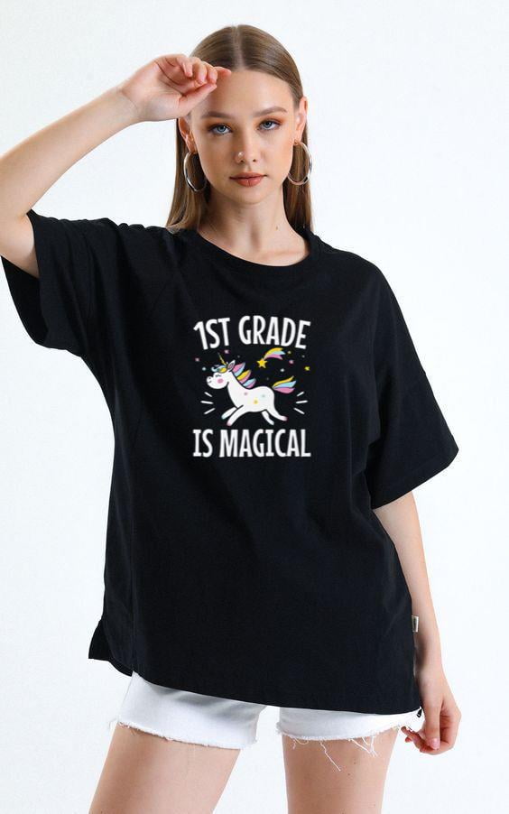 1st Grade Is Magical Back To School Teacher Student Fun Unicorn T-Shirt, for men & women, up to ...