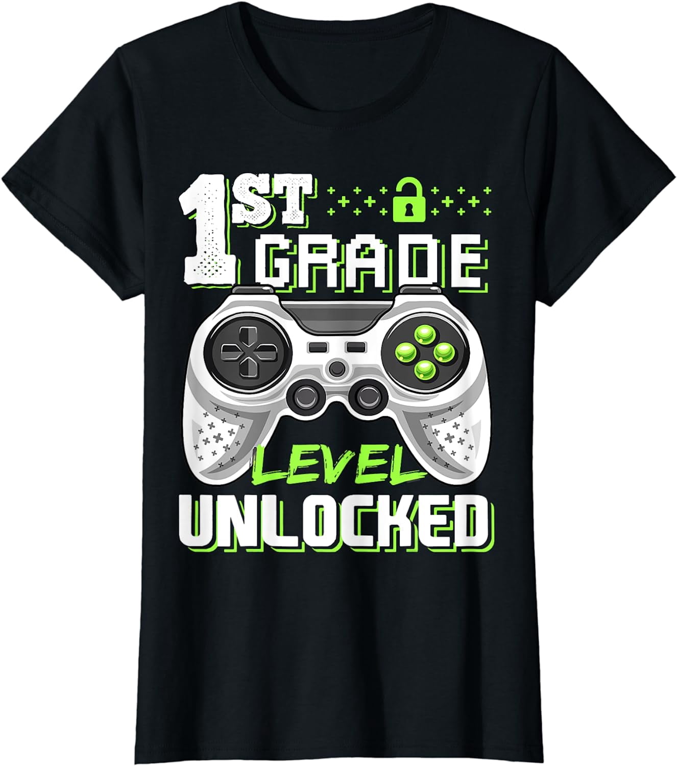 1st Grade Level Unlocked Video Game Back to School Boys T-Shirt ...