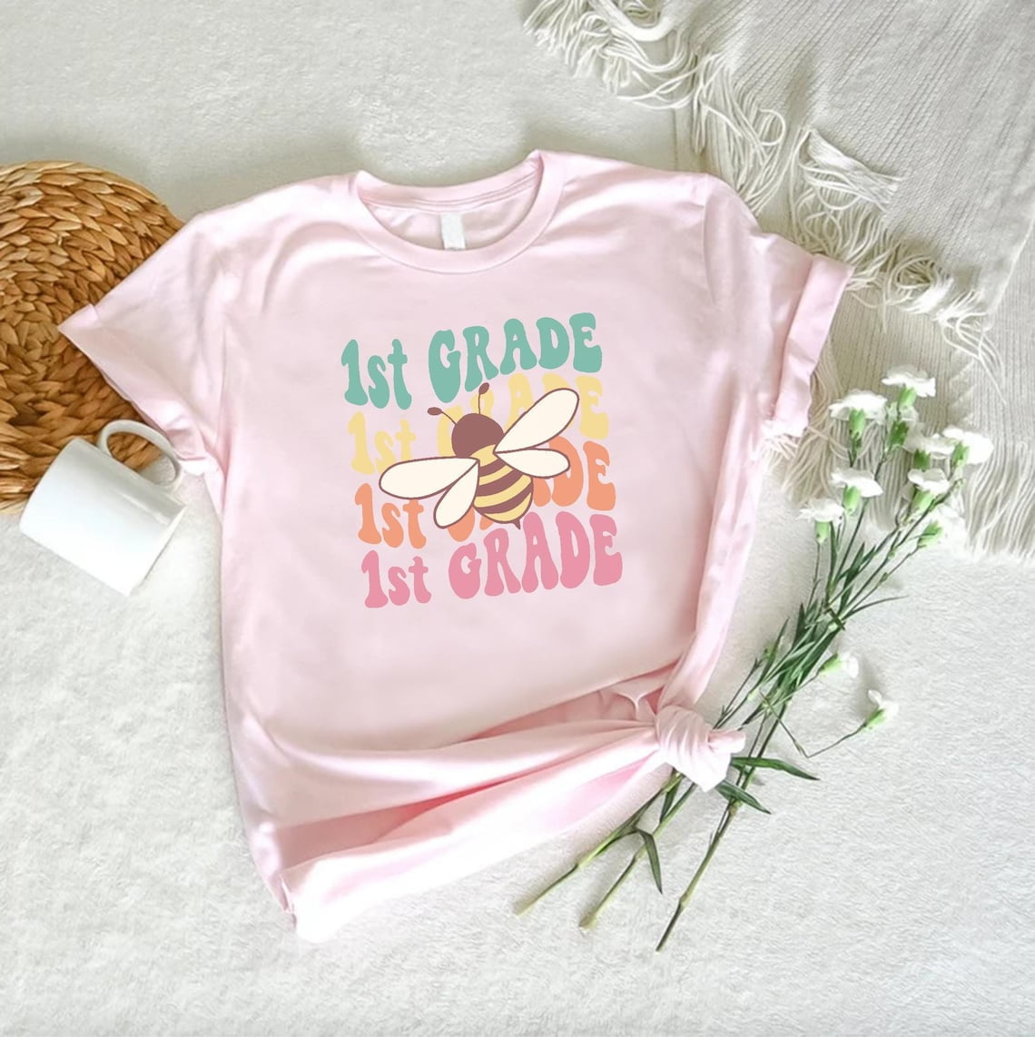 1st Grade T-Shirt, Bee First Grade Shirt, Hello First Grade Shirt ...