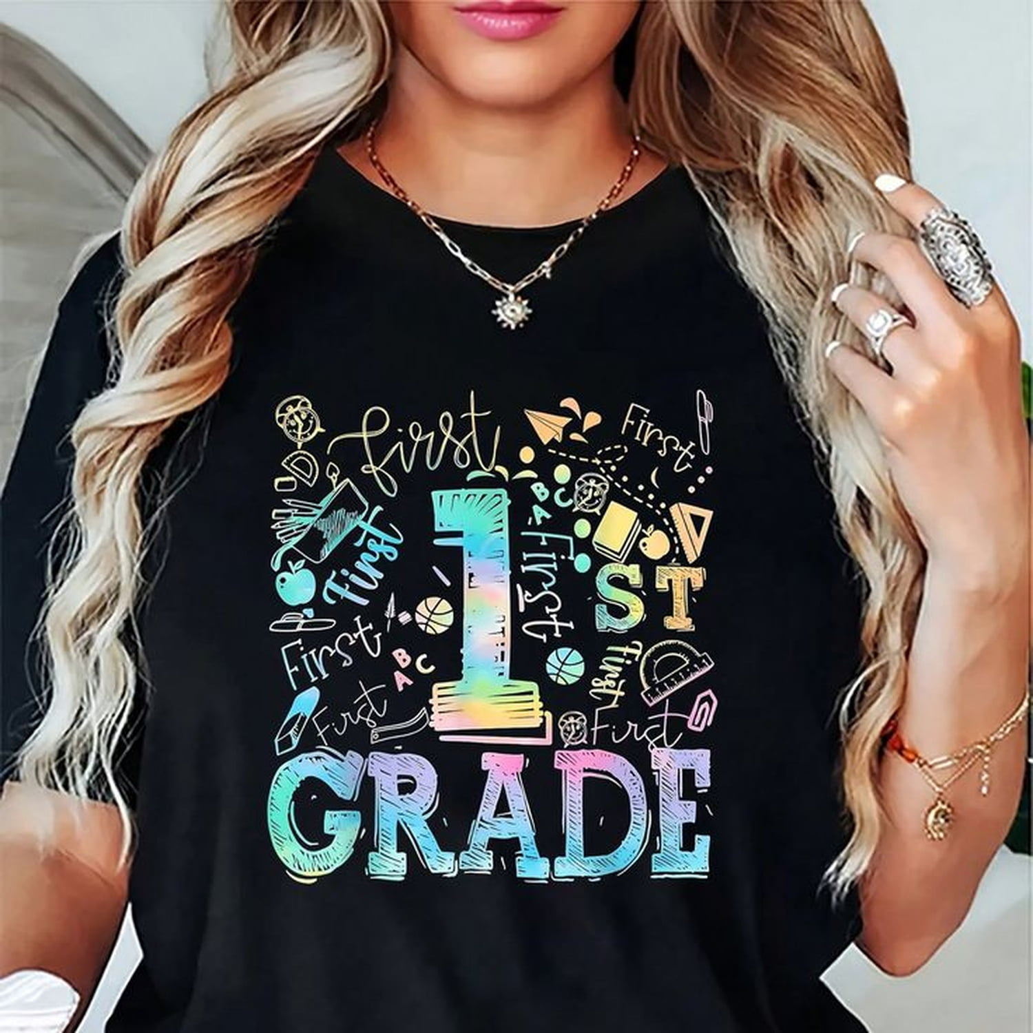 1st Grade Typography Team First Grade TeaC1her Back To School Gift ...