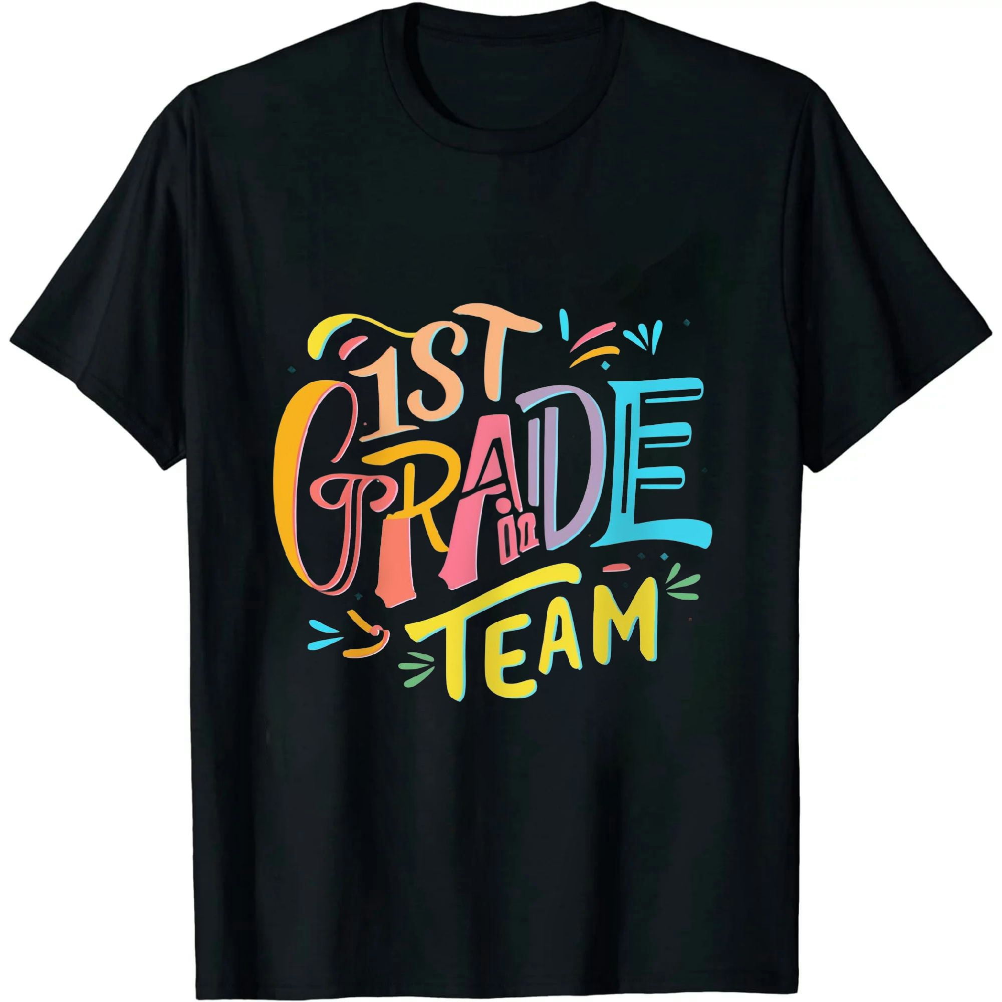 1st Grade Typography Team First Grade Teacher Back To School T-Shirt ...