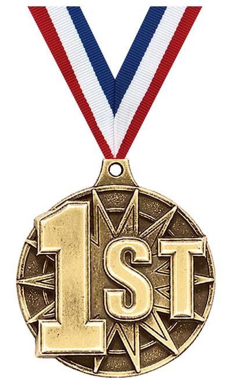 1st Place Medals, 2" Gold Diecast 1st Place Medal Award 5 Pack ...