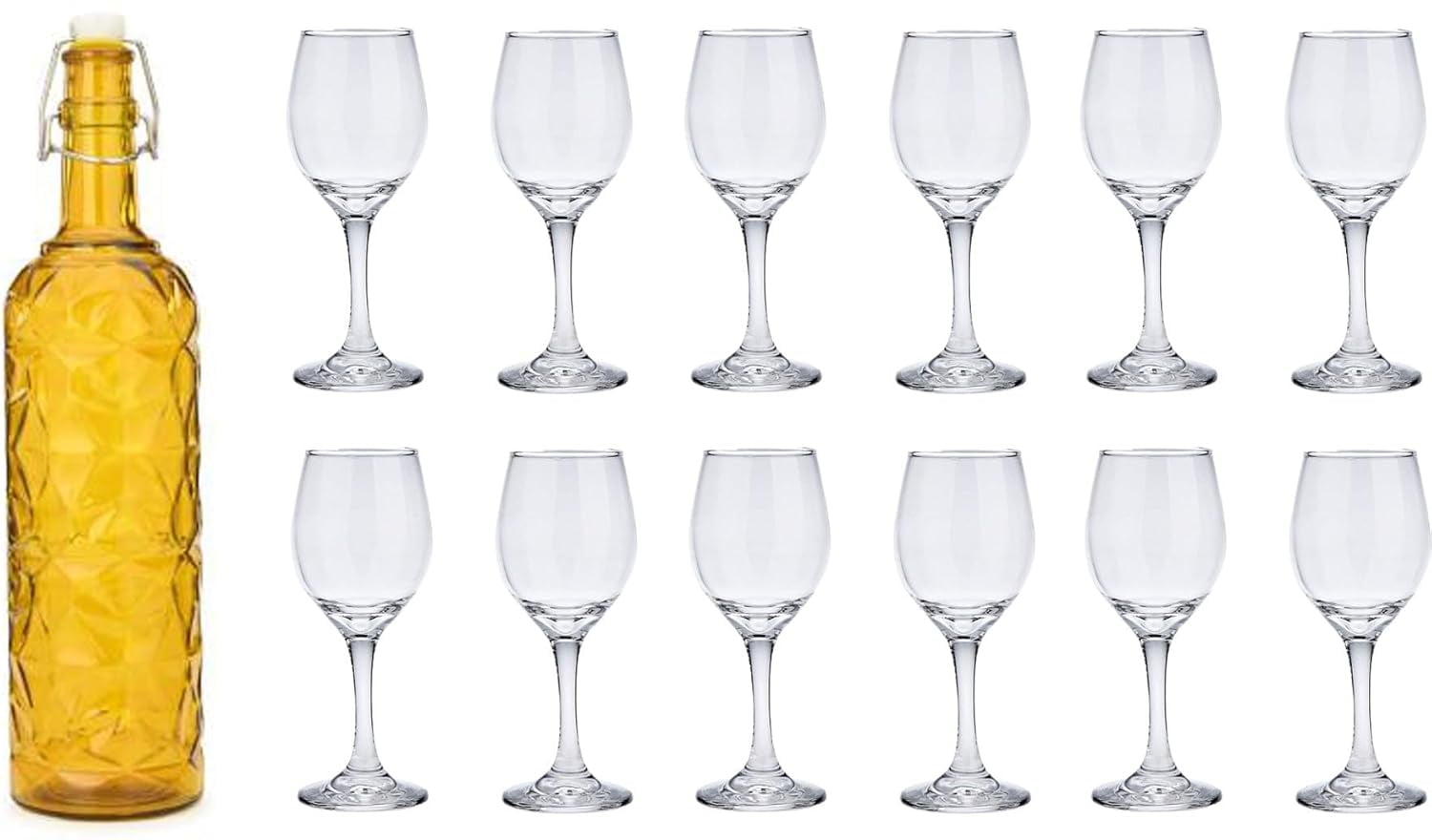 1st Time Exquisite 13 Piece Beverage Glass Serving Set with Featuring ...
